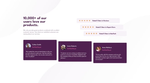 Frontend Mentor | Social Proof Section coding challenge solution