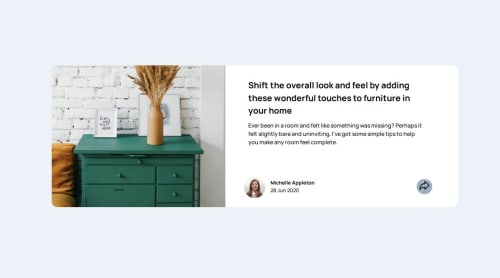 Article Preview Component with css and some JS Code coding challenge solution