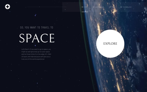 Frontend Mentor | Responsive space tourism website built with react coding challenge solution