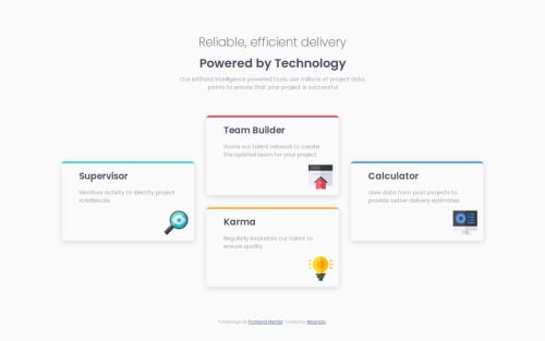 four card feature section master coding challenge solution | Frontend Mentor
