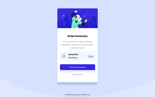 Order Summary Component using HTML & CSS coding challenge solution