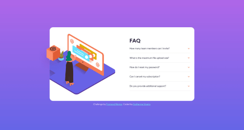 FAQ-Accordion-Card Using JavaScript, Animations and FlexBox coding ...