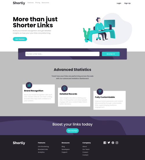 Frontend Mentor | Url shortening page using React coding challenge solution