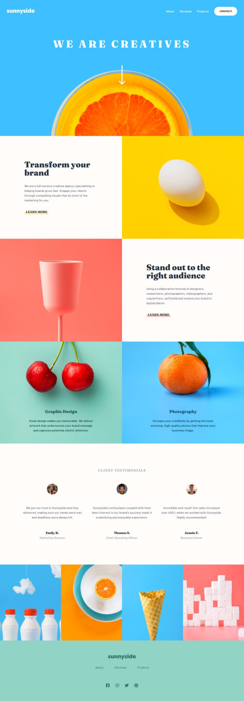 Frontend Mentor | Sunnyside agency landing page solution using Astro and Tailwind CSS coding ...