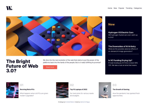 Frontend Mentor | Main page using tailwind css and JavaScript coding challenge solution