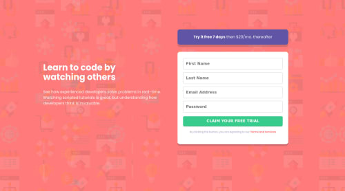 Frontend Mentor | Intro component with sign-up form coding challenge solution