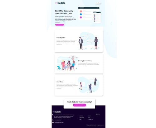 Frontend Mentor | Huddle landing page coding challenge solution