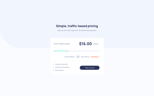 Frontend Mentor | Interactive pricing component using html, css and jquery coding challenge solution