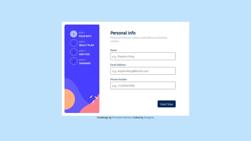 Responsive multi part form using react, redux and tailwind coding challenge solution