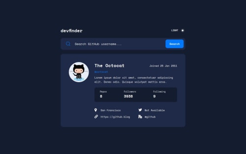 Frontend Mentor | github-user-search-app coding challenge solution