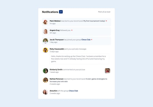 Notifications page built with HTML | CSS | REACT - MikDra1 coding ...