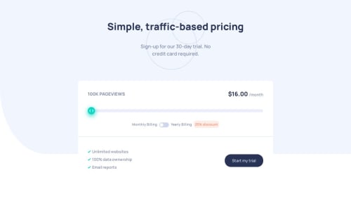 Frontend Mentor | Interactive pricing with ReactJS + Vite coding challenge solution