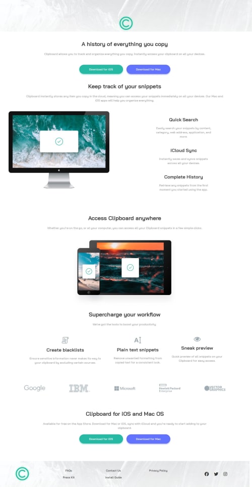 Frontend Mentor | Responsive Clipboard-Landing-page in Basic css coding challenge solution