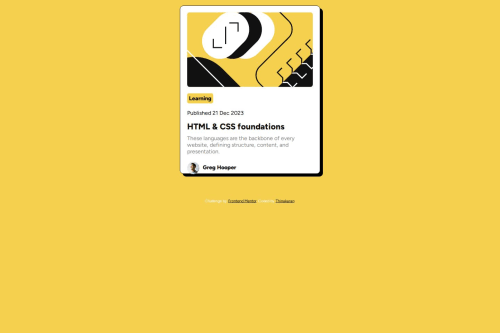 Frontend Mentor | Responsive Blog Preview card page using HTML & CSS coding challenge solution