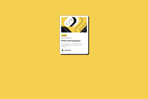 A Blog review card using HTML and CSS coding challenge solution
