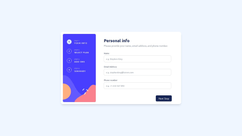 Frontend Mentor | Multi Step Form using React and TailwindCSS coding challenge solution