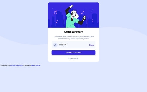Frontend Mentor | Responsive order summary page using hmtl, css and scss coding challenge solution