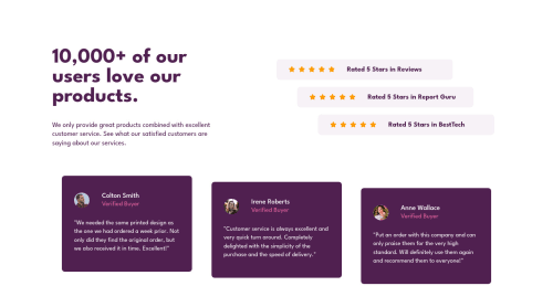 Social Proof Section - With CSS Grid coding challenge solution | Frontend Mentor