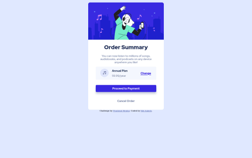 Frontend Mentor | Order Summary with HTML and CSS coding challenge solution