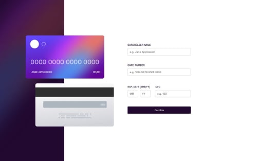 Frontend Mentor | Interactive Card Form with Quasar coding challenge solution