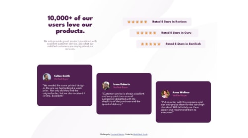 Frontend Mentor | Responsive Social Proof Section coding challenge solution