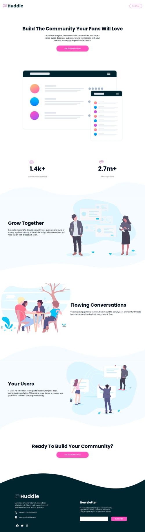 Frontend Mentor | huddle-landing-page coding challenge solution