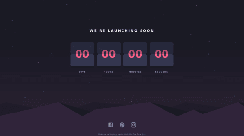 Frontend Mentor | Launch countdown timer with flip animation created by using React coding ...