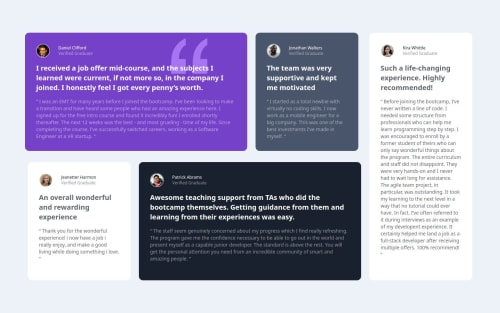 Frontend Mentor Testimonials Grid Section Main With Tailwind Css Coding Challenge Solution