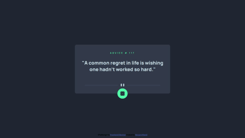 Solution for Advice Generator App using React JS coding challenge solution | Frontend Mentor