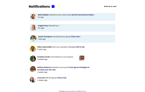 Frontend Mentor | Notifications page (responsive but not very ... Frontend Mentor | Notifications page (responsive but not very ...