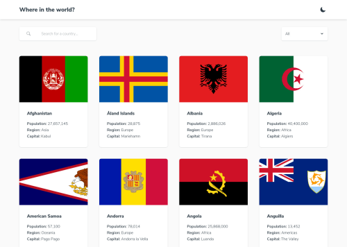 REST Countries API / Next.js and Tailwind CSS coding challenge solution | Frontend Mentor