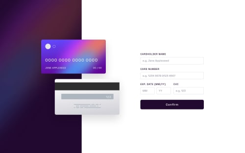 Interactive card details form using React JS coding challenge solution ...