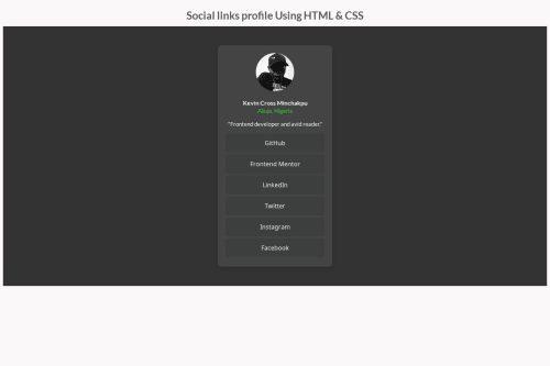 Frontend Mentor | Social links profile Using HTML & CSS coding challenge solution