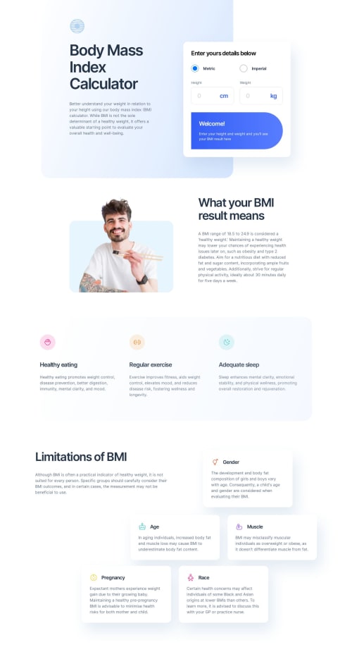 Frontend Mentor Body Mass Index Calculator Coding Challenge Solution