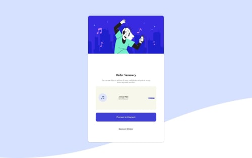 Frontend Mentor | responsive Order summary Landing page using HTML & CSS coding challenge solution