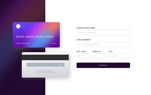Frontend Mentor | Interactive Card Detail Form using React.JS coding challenge solution
