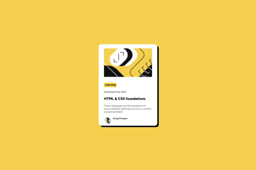 Frontend Mentor | Responsive blog card using html css flex coding challenge solution