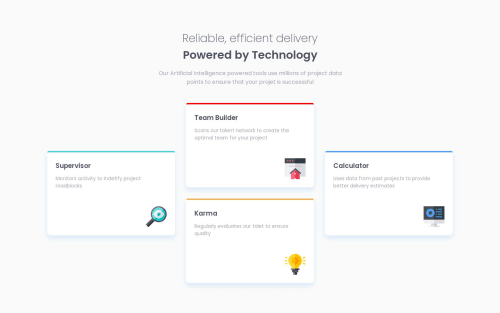Frontend Mentor | Four Card Feature Section coding challenge solution