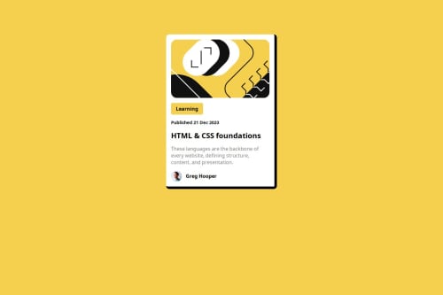 Blog Preview Card using HTML and CSS coding challenge solution | Frontend Mentor