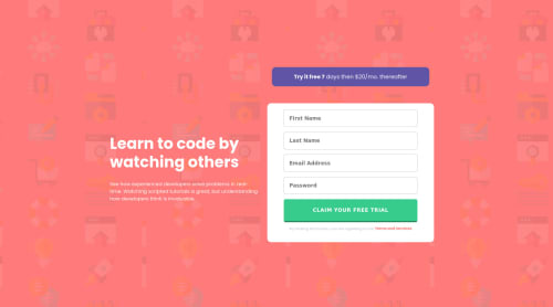 Frontend Mentor - Intro component with sign up form, Finish coding ...