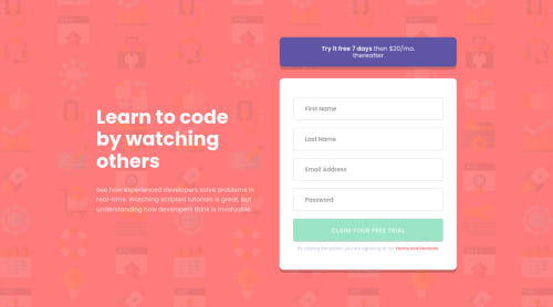 Frontend Mentor | Intro component with sign-up form coding challenge solution