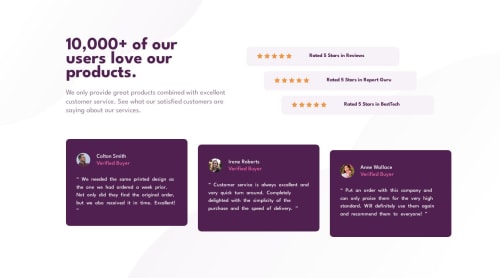 Social Proof Section [HTML][CSS] - Built with CSS Grid and Flex coding challenge solution