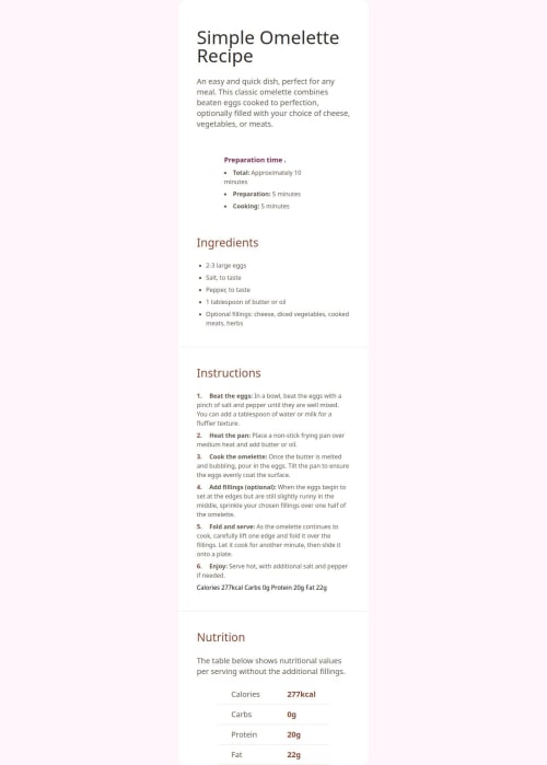Frontend Mentor | Pagina de Recetas con Astro y tailwindcss coding challenge solution