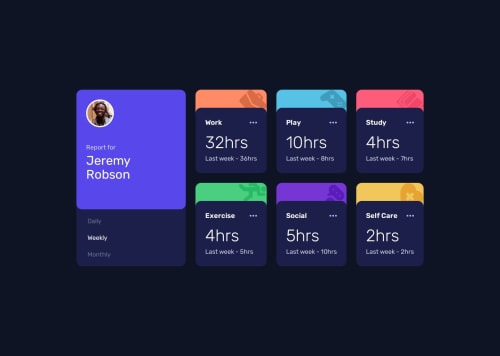 Frontend Mentor | Time Tracking Dashboard using Tailwind Css coding challenge solution