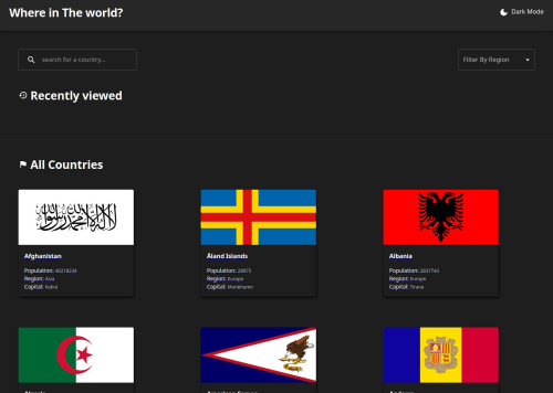 Frontend Mentor | Countries of the world API coding challenge solution