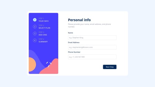 Multi-step form using NextJS TailwindCSS coding challenge solution