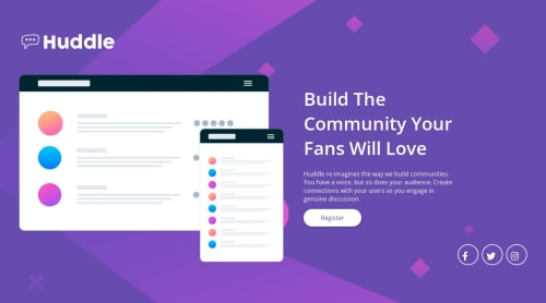 Frontend Mentor | Huddle Landing Page Using CSS Flexbox And Grid coding challenge solution