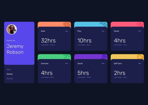 time-tracking-dashboard with HTML, CSS and JS (Vannila) coding ...
