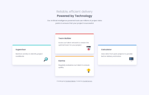 Responsive Four-Card Section: Flexbox, CSS Variables, Pseudo-Elements coding challenge solution ...