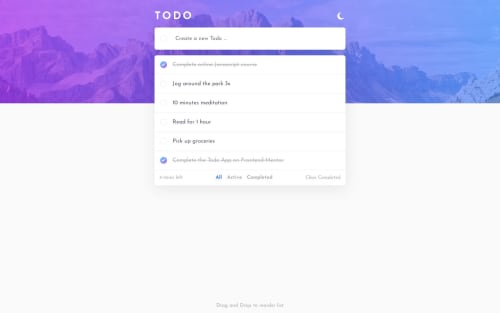 Frontend Mentor | Todo App using React and Typescript coding challenge ... Frontend Mentor | Todo App using React and Typescript coding challenge ...